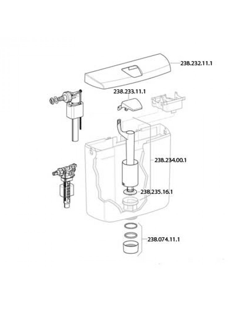 Geberit nyomógomb AP110 falsík előtti öblítőtartá ...